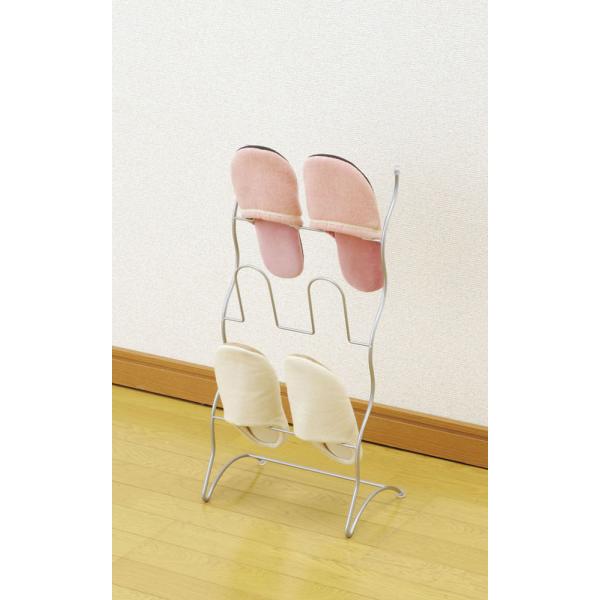 在庫状況：お取り寄せ/7日〜10日で出荷/◆ワイヤー式のスリッパラック◆スリッパ3組を収納出来ます/[N7889パル]