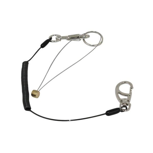 在庫状況：お取り寄せ/取引先在庫あり2日〜4日で出荷/◆耐久性、伸縮性抜群の落下防止、紛失防止用安全コードステンレスワイヤーとウレタンコードを一体成型で丈夫◆最大使用荷重0.5kgまでの重量に使用可能◆最大伸長1050mm、自然長350mm...