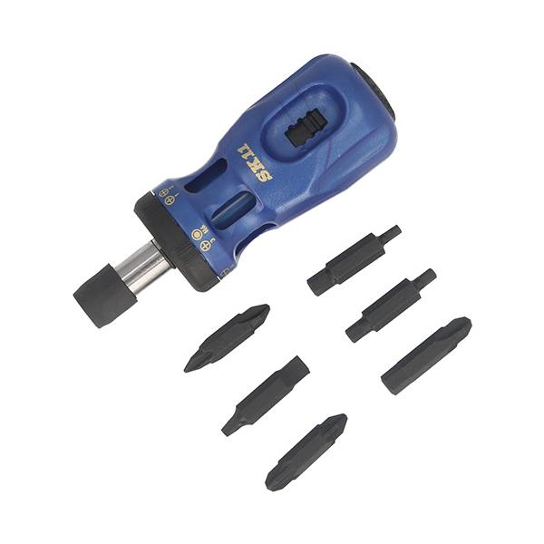 在庫状況：お取り寄せ/取引先在庫あり2日〜4日で出荷/◆ラチェット機構内蔵のため、手首の反復動作で、握り直さず片手で連続作業が可能です。◆家具の組み立てなど家庭内のメンテナンスに便利なセット内容です。◆ビット6本で12サイズに対応します。/...