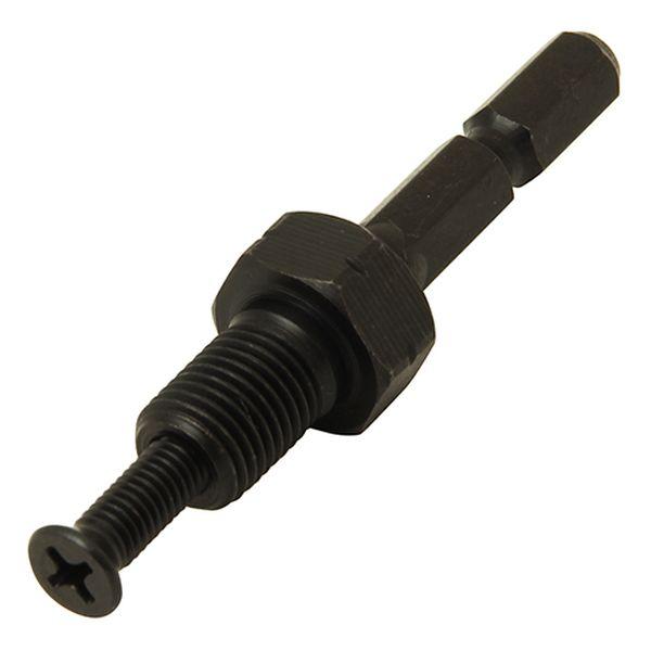 在庫状況：お取り寄せ/取引先在庫あり2日〜4日で出荷/◆ドリルチャック用替軸(3/8-24UNF)◆シャフト部耐荷重110N・mのプロユース用◆14mm六角ツバ付き/[ドリルチヤツクカエジク110NM]