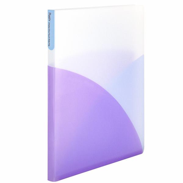 在庫状況：お取り寄せ//2019年08月 発売/◆好きな色で毎日を楽しい気分に!Pastel color(パステルカラー)のワンタッチスライドファイル、Pasty(パスティ)A42穴ファイル。◆穴を開ける前のプリント保管に便利な内ポケット付...