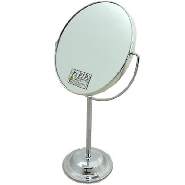 在庫状況：お取り寄せ/7日〜10日で出荷/◆2倍拡大鏡と反対面に等倍鏡の両面鏡付。◆ロングステム 約2倍拡大鏡付卓上ミラー・サイズ(約)：17.3×10×31.5cm・組立：お客様組立/[NO6860ロングステムメリ]