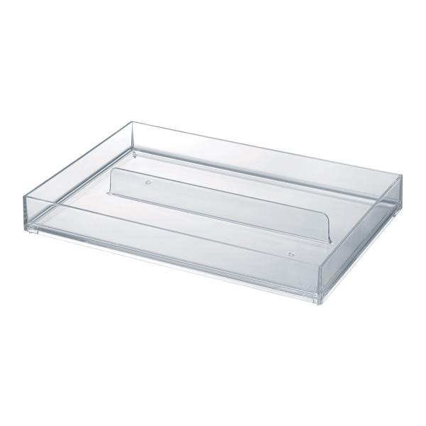 在庫状況：お取り寄せ/◆収納場所や用途に応じて組み合わせて使えるシステムトレーシリーズ◆スタッキング機能でキレイに積み重ねられます◆容器内底面は細かいものも取り出しやすい曲面設計/[LMT20クリア]