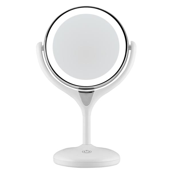 在庫状況：在庫僅少/◆10倍拡大鏡付き。◆両面がミラーになった製品。◆鏡の枠にLEDを搭載。・サイズ(約)：幅17.7×奥行12×高さ27.5cm/[YBM1717]