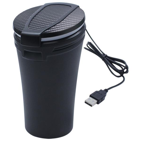 在庫状況：お取り寄せ/お届け：3月上旬以降/◆虹色イルミ＆オーロラグラフィック、車内を彩るフルカラーLED付き灰皿◆タンブラー形状+斜め＆広い開口部で、吸殻が捨てやすい◆USBポートに挿し込むだけの簡単接続/[PF372]