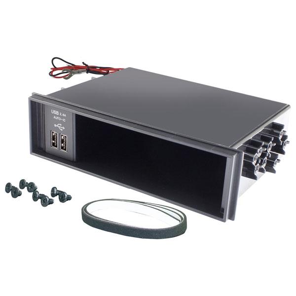 在庫状況：お取り寄せ/◆DINポケットの空きスペースに取り付ける2口USBポート◆どちらの向きでも挿せるリバーシブルタイプのUSBポートを2口搭載◆機器に合わせて最適な電流を供給して充電する自動判別機能付き/[VPD12]