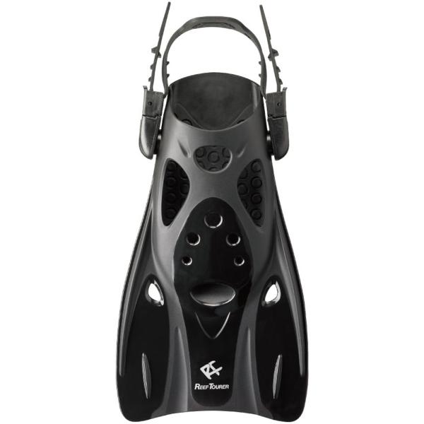 在庫状況：お取り寄せ/3日〜8日で出荷/◆軽量本格タイプのコンパクトストラップフィン。◆小さいながらもしっかりと推進力が得られる。◆足のスレを防止する柔らかいフットポケット。/[TBTRF0106BKM]