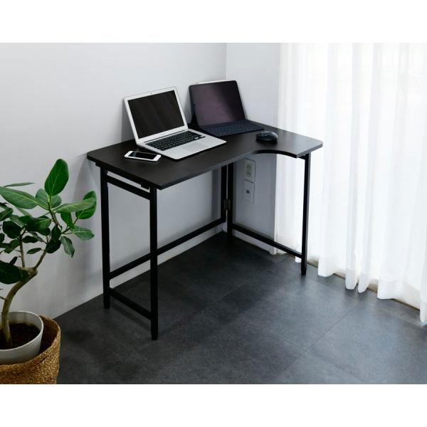 在庫状況：お取り寄せ/3日〜5日で出荷/2021年02月 発売/画像は使用イメージです。こちらの商品はデスクのみとなります。◆使うときだけサッと出せるフレーム折りたたみ式デスク◆L字タイプで広々使用可能・サイズ(約)：幅90×奥行60×高さ...