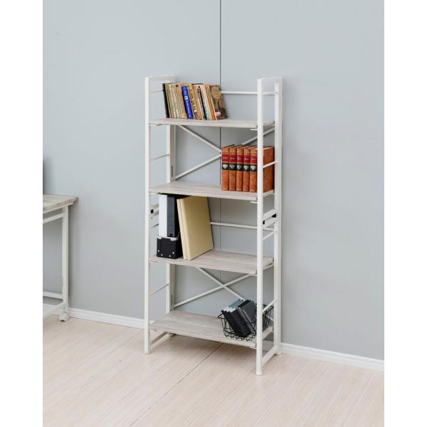 在庫状況：お取り寄せ/7日〜10日で出荷/◆使うときだけサッと出せるフレーム折りたたみ式ラック◆用途によって1段もしくは2段に変更可能・サイズ(約)：幅60×奥行28×高さ141cm/[NSR21460AIVSWH]