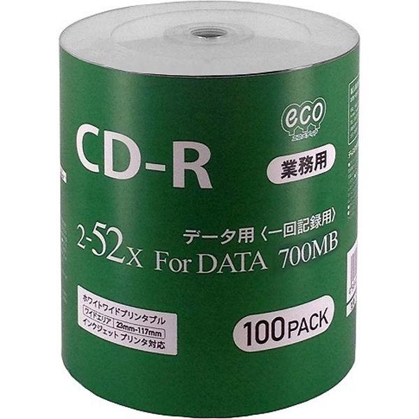 在庫状況：在庫あり/◆データ用 CD-R 52倍速対応 700MB 業務用バルクケース入り100枚パック/[CR80GP100BULK]