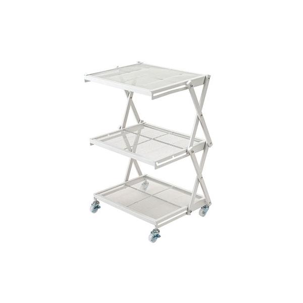 在庫状況：お取り寄せ/4日〜6日で出荷/※画像はイメージです。◆すっきりとしたシンプルデザインのフォールディングラック。◆2段階の高さ調整が可能で、使わない時は折りたたんで省スペースに収納。・組立：完成品/[LFS56WHアズマヤ]