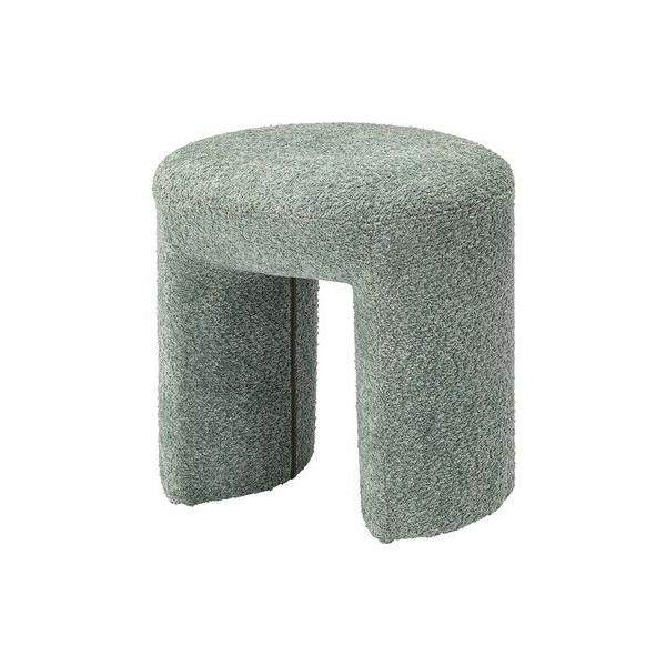 在庫状況：お取り寄せ/4日〜6日で出荷/※画像はイメージです。◆オブジェのようなユニークなフォルムのスツール。◆角の丸いフォルムが魅力的で、心地良い肌触りのブークレ生地を使用。・組立：完成品/[PC820GRアズマヤ]