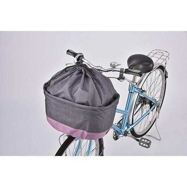 在庫状況：お取り寄せ/◆巾着タイプのカゴカバー 背面ゴム入りで通常カゴにもワイドカゴにも対応!◆特長:ゴム留式採用、ワンタッチテープで止めるだけの簡単装着。/[K106FB]