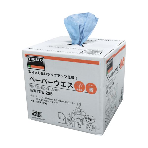 在庫状況：お取り寄せ/取引先在庫あり3日〜5日で出荷/◆中紙がロールタイプなので、必要な大きさでカットできます。◆毛羽立ちが少なく、破れにくいです。◆油、溶剤、水、汚れなどの拭き取り作業に。/[TPW255トラスコ]