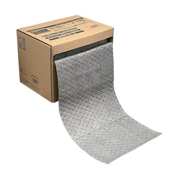 在庫状況：お取り寄せ/取引先在庫あり3日〜5日で出荷/◆細かくミシン目が入っているので、シート状で床に敷く、小さく切り取って油を拭く、丸めてチューブ状で使用といった多目的に使用できます。◆オイル、水用。◆油漏れ対策や拭き取り作業に。/[OO...