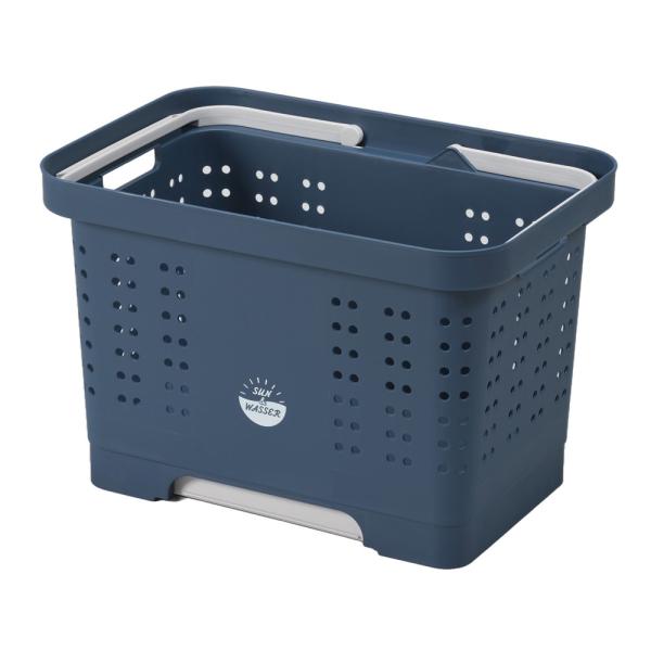 在庫状況：お取り寄せ/7日〜10日で出荷/◆折りたたみ式のスタンド(脚)を引き出すことでバスケットの高さがアップするランドリーバスケットです。◆スタンドを立ててバスケットを高くすることで、洗濯時の腰の負担を軽減させます。◆同じバスケットを積...