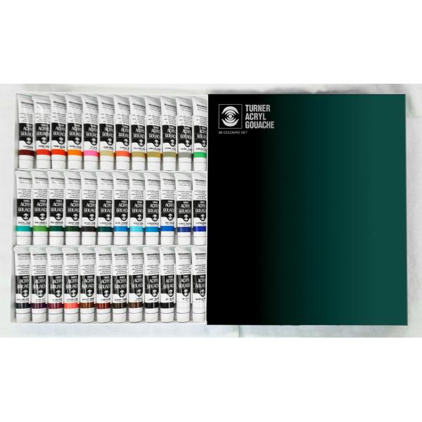 在庫状況：お取り寄せ/お届け：3〜4週間/※画像はイメージです。実際の商品とは異なる場合がございます。ターナー アクリルガッシュ36色セット 20mlです。