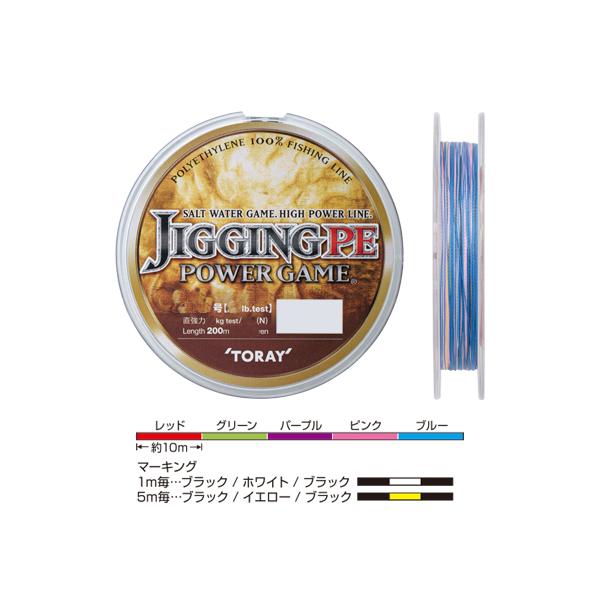 在庫状況：お取り寄せ/◆高感度4ブレイドPEを使用しナイロンの2.5倍の強力を実現。/[ジギングPEパワゲム4]