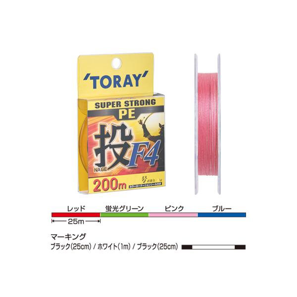 在庫状況：お取り寄せ/◆25m毎カラーローテーション。大きく取った中間マーキングが見やすい!！/[SPストロングPEナゲ200M1]