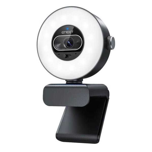 在庫状況：お取り寄せ/2026年02月 発売/◆リングライト内蔵 4K配信ウェブカメラ◆6つのプリセット照明　雰囲気を設定し、色で輝く◆1080P60FPS　滑らかな映像/[E3153EMEET]