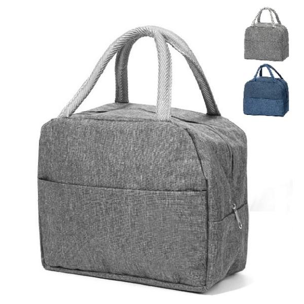 ■カラー：ブルー / グレー■サイズ：幅 22cm 高さ 18cm マチ 10.5■素材：ナイロン■外側に大きなポケットが付いています！■バッグ内は全てアルミシート張りなのでしっかり保温 保冷ができます！