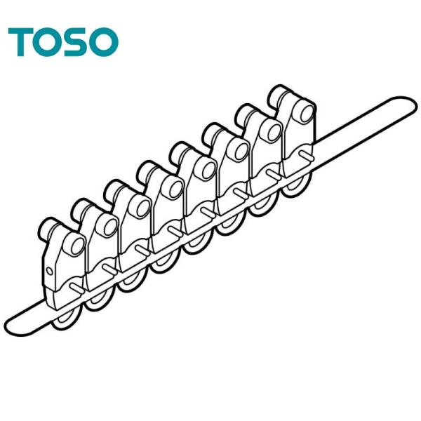 【TOSO 別売部品・C型レール用ランナー】材質：硬質ポリエチレン樹脂、ポリアセタール樹脂、アルミ入数：1連(8個入)※C型レール用の別売部品です。 部品 カーテン レール シンプル トーソー 正面 天井 diy リフォーム 窓 仕切 ニューレル