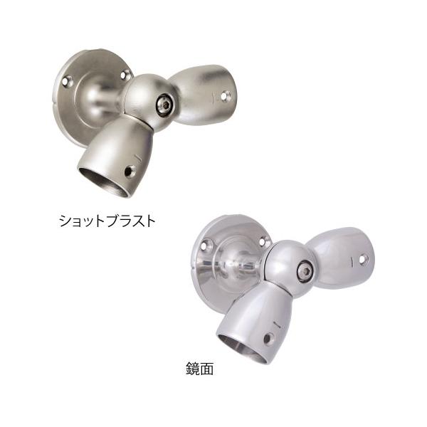 【32ステンアクアレール】※手すり棒には取付け用下穴 (2.8mm)をあけてください。※受具は上下方向のみ角度調整が可能です。※仕上より料金が異なります。品番・仕上：AQ-37SB ショットブラスト、AQ-37MI 鏡面材質：ステンレスSC...