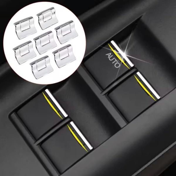 適合車種 : ホンダ系 アコード N-BOX  N-ONE  ステップワゴン フィット フリード等に(画像と同じ形のウィンドウスイッチに適合します。確認ください。)内容量 :  7ピース(両面テープ付きです。)素材: ABSカラー:シルバー...