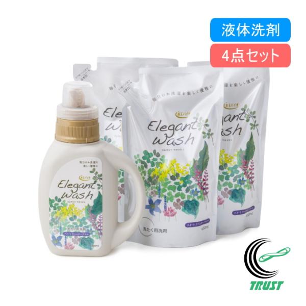 少ない界面活性剤配合量(25%)でしっかり汚れを落とす！色あせ、色移りなどが気になるデリケート素材も洗えます。※蛍光増白剤や漂白剤を配合していません。配合されている抗菌成分は、全ての菌を抑制するわけではありません。ボトル1本と詰替え用3袋の...
