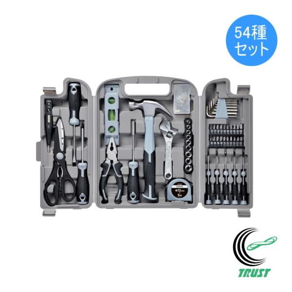 DIY・住まいのメンテナンスに。いざという時に便利な工具セットです。【サイズ】（約）340×255×73mm【セット内容】●デジタル電気テスター●万能ハサミ●マイナスドライバー●プラスドライバー●水平器●ペンチ●6.35mm角ドライバー型ハ...