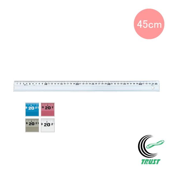 長さ測定、線引き、溝引き、カッティング用に。事務作業や工作に。カッター面より高く、カッターの刃が滑っても乗り越えにくい形状になっています。大きくて鮮明な目盛数字。軽くてサビず、丈夫です。※シルバー、シャイニングブルー、パールピンク、シャンパ...