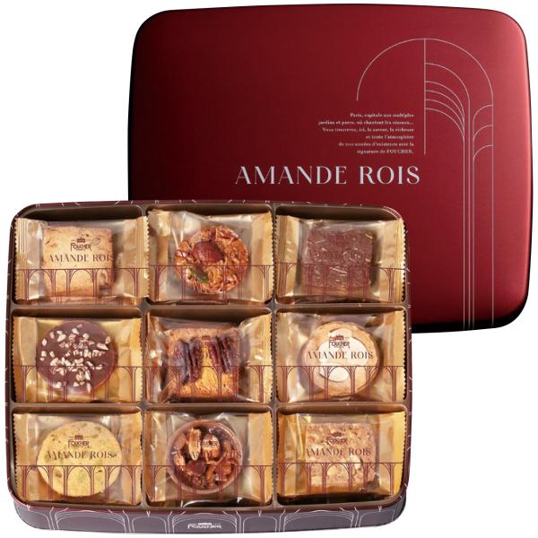 フーシェのベストセラー「アーモンドの王様」という名のクッキー。アーモンドを中心にナッツの魅力をたっぷりに仕上げたクッキーの詰合せです。■商品詳細・アーモンドペカン×2個・フロランタン×3個・タルトフロランタン×3個・アーモンドクリームサンド...