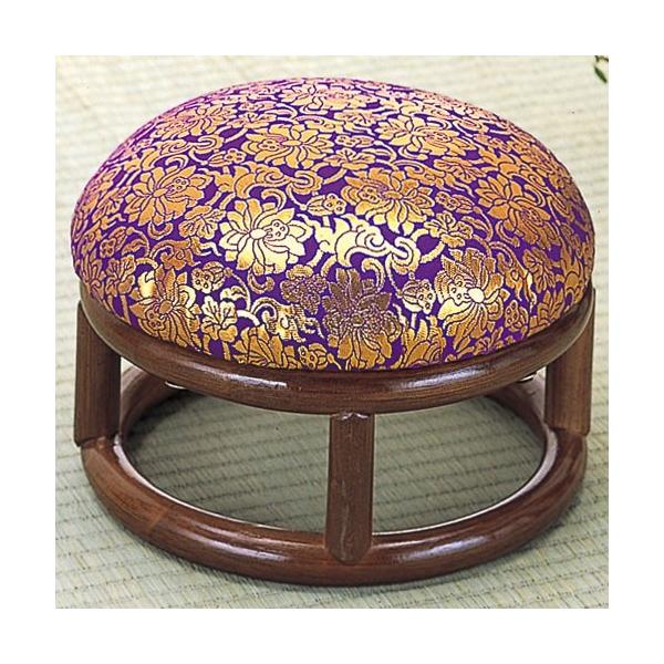 ★高級金襴生地を使用した豪華なスツールは、　法事などの仏事行事におすすめです。●本体サイズ：径24×高さ17cm●重量：約1kg●材質：籐、ラタン、ウレタン樹脂塗装●クッション(取外し不可)　：内部ウレタンフォーム、高級金襴生地(ポリエステ...