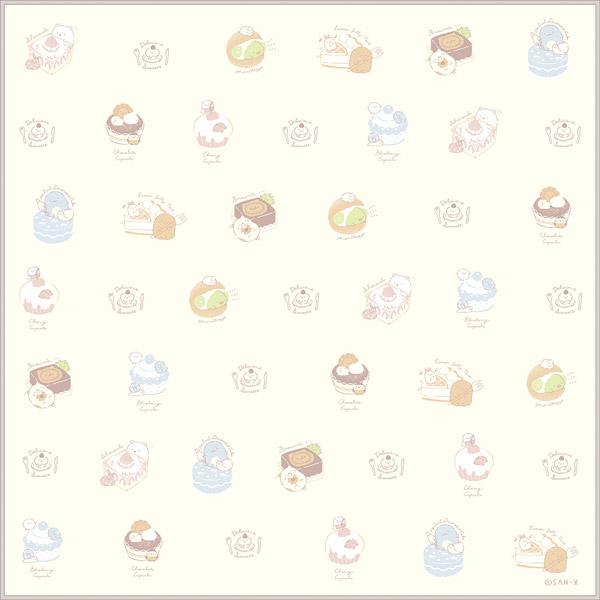 【メール便可能】すみっコぐらしのランチナフキンです☆かわいいスイーツとすみっコたちが大人っぽくオシャレなデザインです♪お弁当やおにぎりを包むのに調度良い大きさです。ランチの時にお弁当の下にしいて使ってもＯＫ♪ランチが楽しくなりますよー♪★サ...