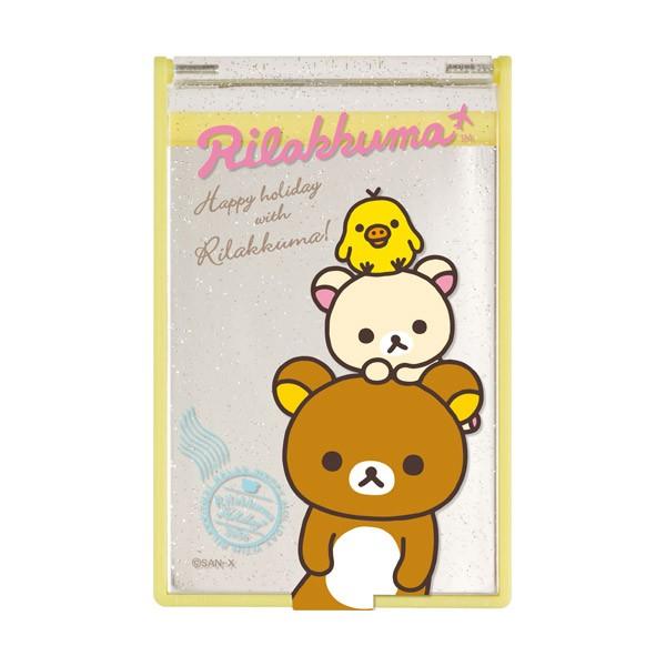 【メール便不可】リラックマのミニミラーです☆カラフルでとってもかわいい♪便利なスタンドタイプです！小さなサイズなので、ポーチなどに収納して持ち運びにも便利です♪いつでも身だしなみのチェックができますよー♪★サイズ：約90×58mm★仕様：P...