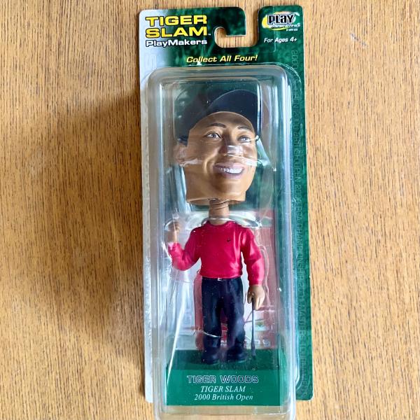 JOYLAND GOLFハミングバード・ゴルフショップへようこそ！Upper Deck（アッパーデック）社製タイガーウッズ・バブルヘッド人形TIGER SLAM2000 全英オープン優勝記念人形トレーディングカード付未開封品デッドストック ...