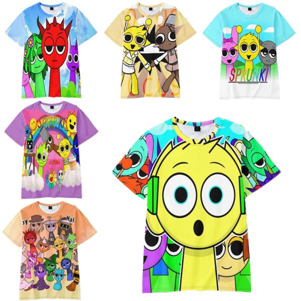 Sprunki キッズ半袖Tシャツサイズ：100cm 110cm 120cm 130cm 140cm 150cm 160cmカラー：A/B/C/D/E/Fお子様の快適さとスタイルを両立したSprunkiの半袖Tシャツ。柔らかく通気性に優れた...