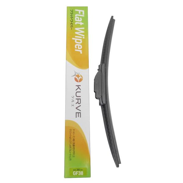 『KURVE クルエ』「フラット ワイパー ブレード」グラファイト+モリブデンのダブルコーティング！カーボン柄デザイン、おしゃれ感をUP！オールシーズンタイプ！拭き取り性能抜群！【品番】 GF38【サイズと入り数】380mm×1本【ハンドル...
