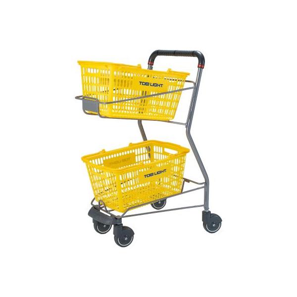 幅51cm×奥行57cm×高さ95cm、8.6kg抗菌グリップ、ナイロンコーティング仕上キャスター10cm、カゴ(B-4177)×2個付使いやすさに優れる抗菌グリップ一体型ストロングタイプ。