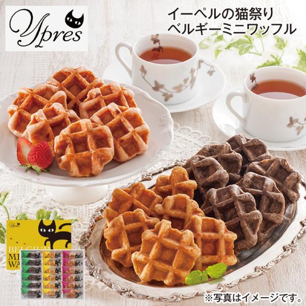 【発売日：2026年03月02日】小さめサイズのワッフルが１８個入った、みんなで楽しめるスイーツ。メープル・ショコラ・イチゴの３種類をご用意しました。かわいい黒猫のパッケージも心をなごませてくれます。【商品提供者コメント】