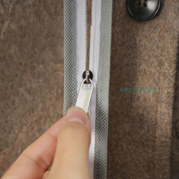 商品名:衣類カバー マチ付き 3枚組 吊り下げ収納 洋服カバー 不織布 衣類収納 防虫 防水 防塵 防湿 透明窓 ファスナー開閉 スーツカバー 衣装カバー 型崩れ防止 クローゼット                            商品...