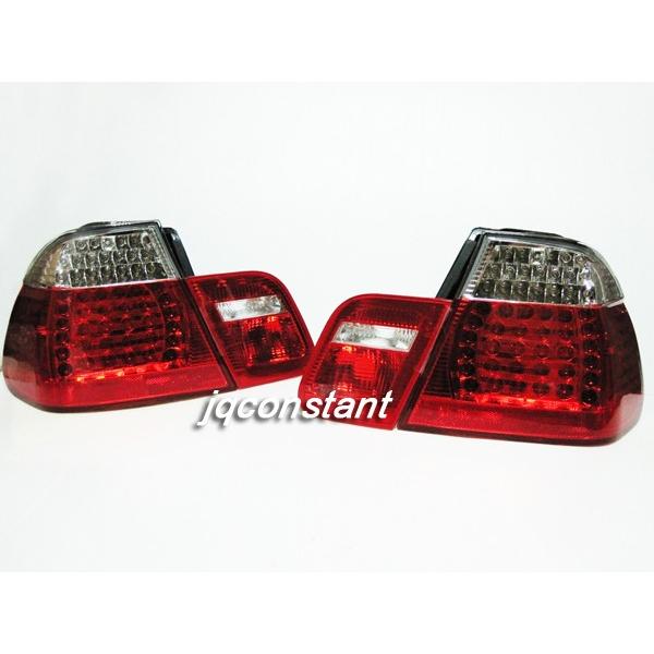 新品未使用、左右4点セット2002-2004y BMW E46 セダン 後期用 LEDテールレッド/クリア仕様ポジション、ブレーキ、ウィンカーはLED使用