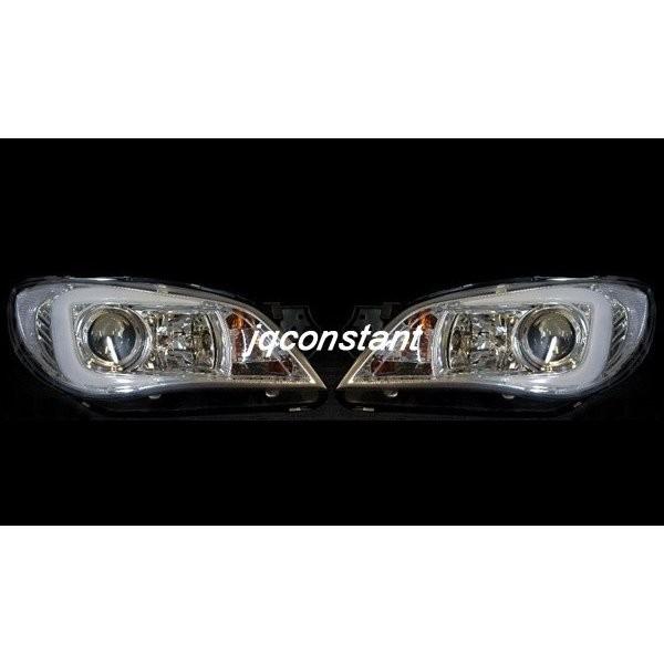 新品未使用、左右セット2006-2007y GD GG系 インプレッサ WRX LEDファイバー コ字 ヘッドライトクロームインナー日本仕樣、左側通行用ハロゲンランプ車用純正キセノンには流用できません対応年式：2005年6月-2007年6月...