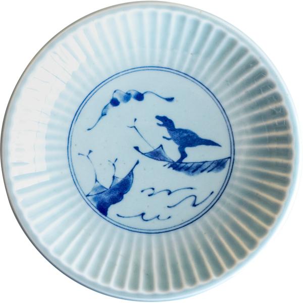 美濃焼 食器 鎬竜 銘々皿 15.5×2cm 江戸っ子 恐竜 お皿 プレート アワサカ 陶器 日本製 おしゃれ かわいい 醤油皿 小皿 丸皿 丸い 子供 離乳食 男の子取り皿や醤油皿に便利な銘々皿 1枚 。日本の伝統的な文様と地に眠った恐竜...