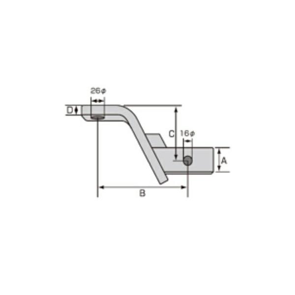 【角スラント型】スラント型　スチール製0209-10Ａ：50×50mmＢ：180mmＣ：50mmＤ：16mmタイトジャパン用