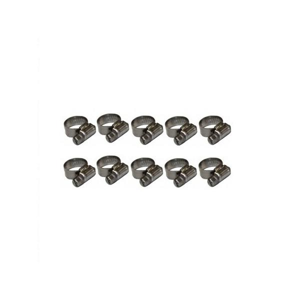 ■材質　：ステンレス製■入数　：10個入■サイズ：8〜16mmスタンダードステンレスクランプに比べ溝に穴が空いていない為（ゼブラ状）、スタンダードクランプより締め付けトルクをかけることができます。