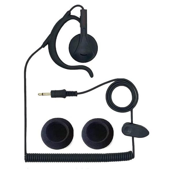 ●トランシーバー用　耳掛け型イヤホン　※プラグサイズご確認ください●耳にかけ、ふんわり被せて使うイヤホンです。イヤホンを耳穴に入れないので、複数人での共用に最適。●コード長：約60cm●プラグサイズ：2.5φ●360度回転小型イヤホンクリッ...