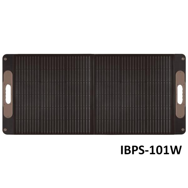 IBPLシリーズをサポートする専用ソーラーパネル【製品仕様】パネルタイプ：単結晶シリコンパネル最大出力：100W変換効率：22%定格電圧：18V定格電流：5.55A開放電圧：21.6V短絡電流：6AUSB出力：[USB] DC 5V 3A、...