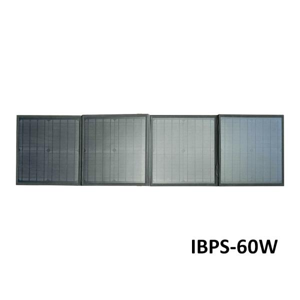 IBPLシリーズをサポートする専用ソーラーパネル【製品仕様】パネルタイプ：単結晶シリコンパネル最大出力：60W変換効率：20%定格電圧：18V定格電流：3.3A開放電圧：21.6V短絡電流：3.7AUSB出力：[USB1/USB2] DC ...