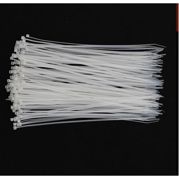 ・サイズ：幅4.8mm x 長さ200mm・色：白色/黒色・難燃性のPA66ナイロン素材です。・ラチェット機構でタイをしっかり固定できます。